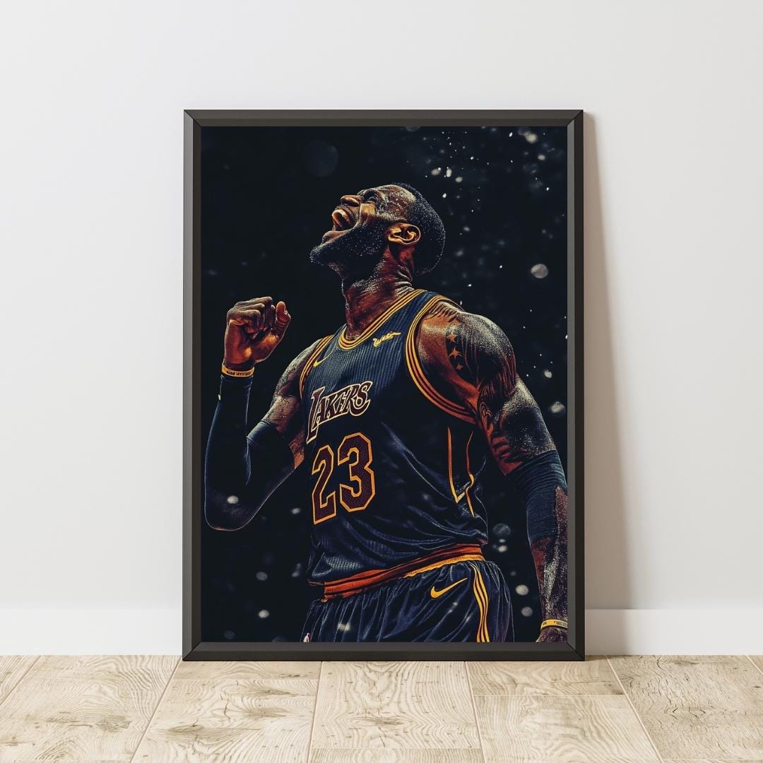 Lebron James Poster, Lebron James Print, Basketball Poster, Basketball ...