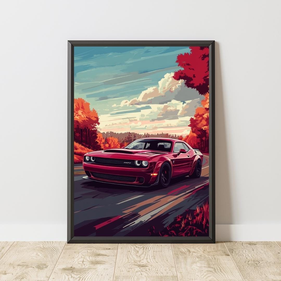 Dodge Challenger Poster, Dodge Challenger Print, Dodge Challenger Wall ...