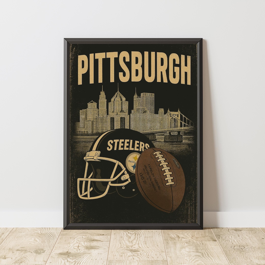 Vintage Football Poster, Vintage NFL Print, Football Print, Football ...