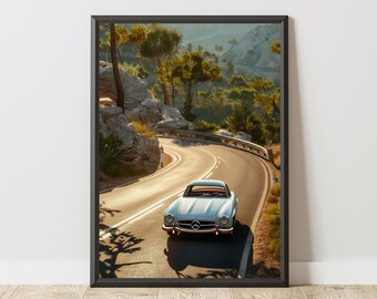 Mercedes 300 SL Poster, Vintage Mercedes 300 SL Digital Download ...