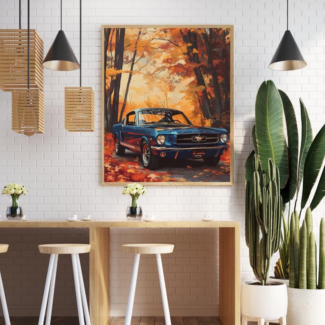 Ford Mustang Poster, Ford Mustang Print, Ford Mustang Wall Art, Vintage ...