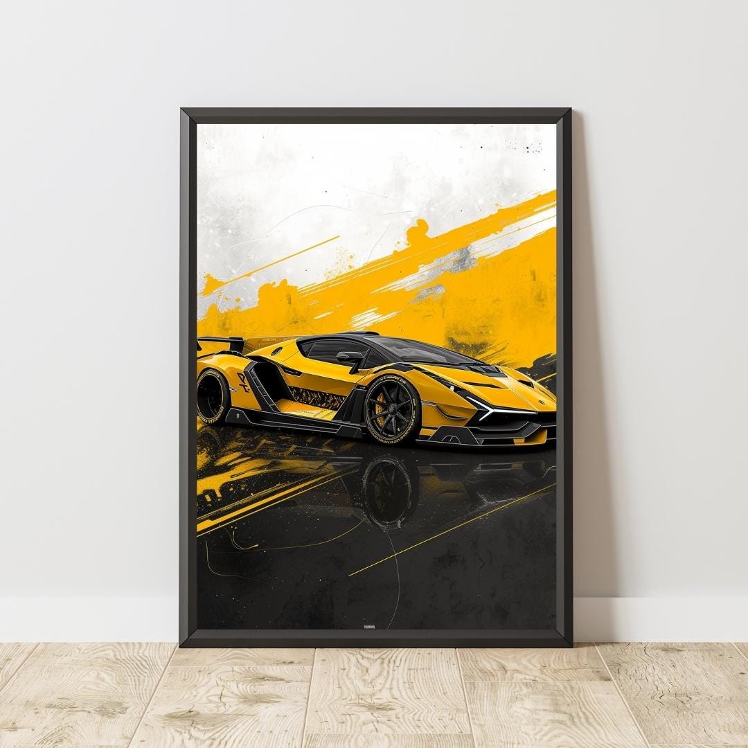 Lamborghini Poster, Lamborghini Print, Lamborghini Wall Art, Sports Car ...