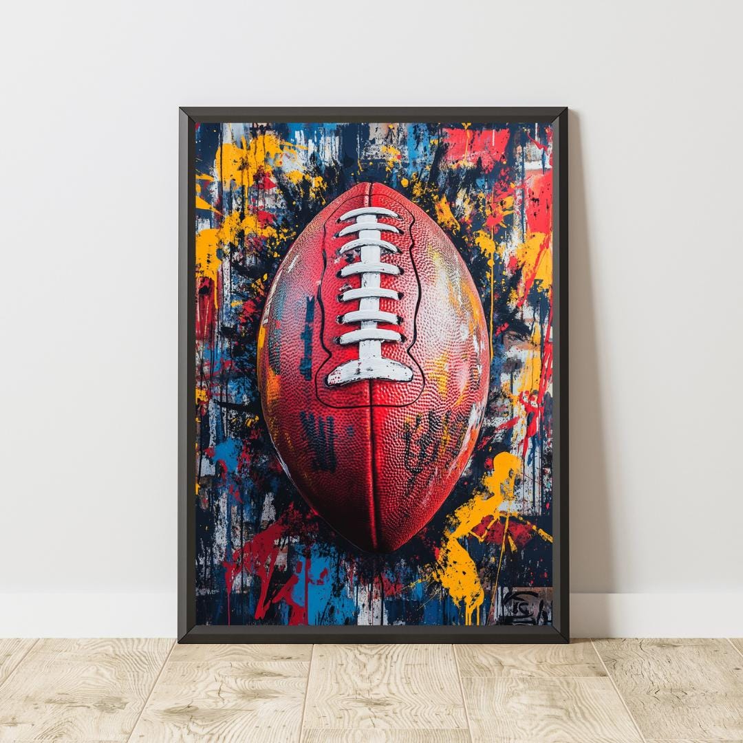 Football Poster, Football Print, Football Wall Art, NFL Wall Art, NFL ...