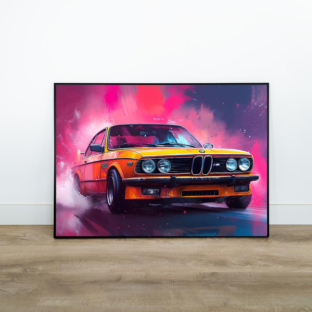 Vintage BMW Poster, BMW Print, BMW Wall Art, Sports Car Poster, Sports Car Print, Sports Car ...