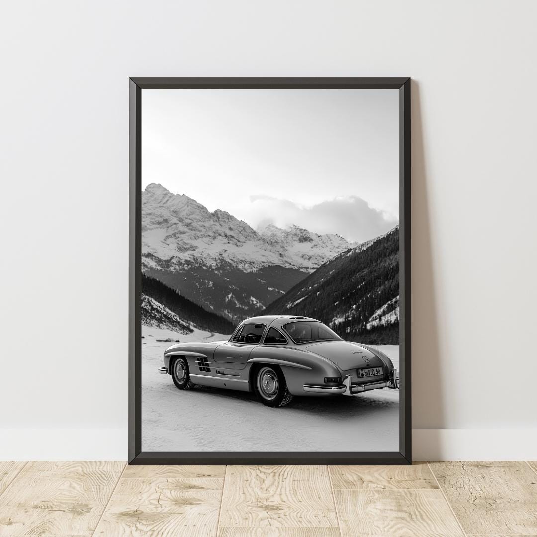 Mercedes 300 SL Poster, Mercedes 300 SL Print, Vintage Mercedes Wall ...