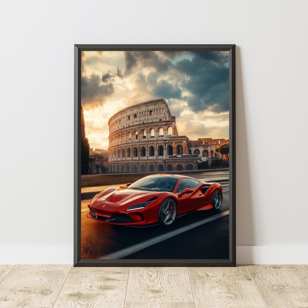Ferrari F8 Poster, Ferrari Poster, Ferrari Print, Ferrari Wall Art ...