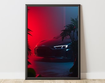 Audi R8 Sports Car Poster, Audi R8 Poster, Audi R8 Print, Sports Car ...