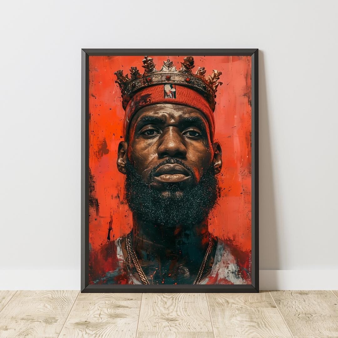 Lebron James Poster, Lebron James Print, Basketball Poster, Basketball ...