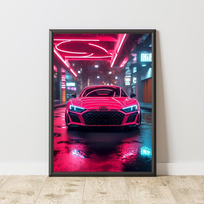 Audi R8 Poster, Audi R8 Print, Audi Wall Art, Sports Car Poster, Sports ...