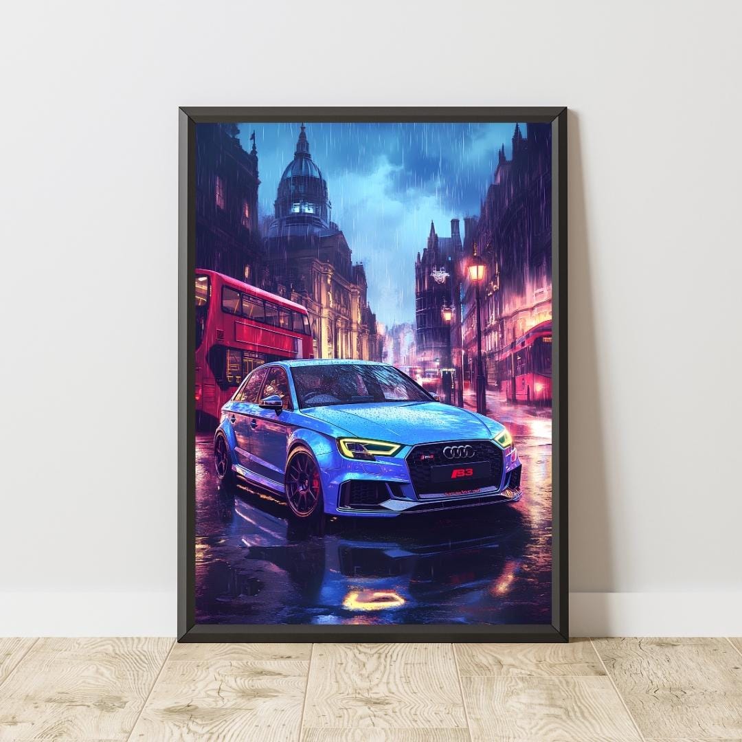 Audi RS3 Poster, Audi RS3 Print, Audi Wall Art, Sports Car Poster ...