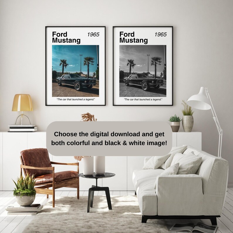 Ford Mustang Poster, Ford Mustang Print, Ford Mustang Wall Art, Vintage ...