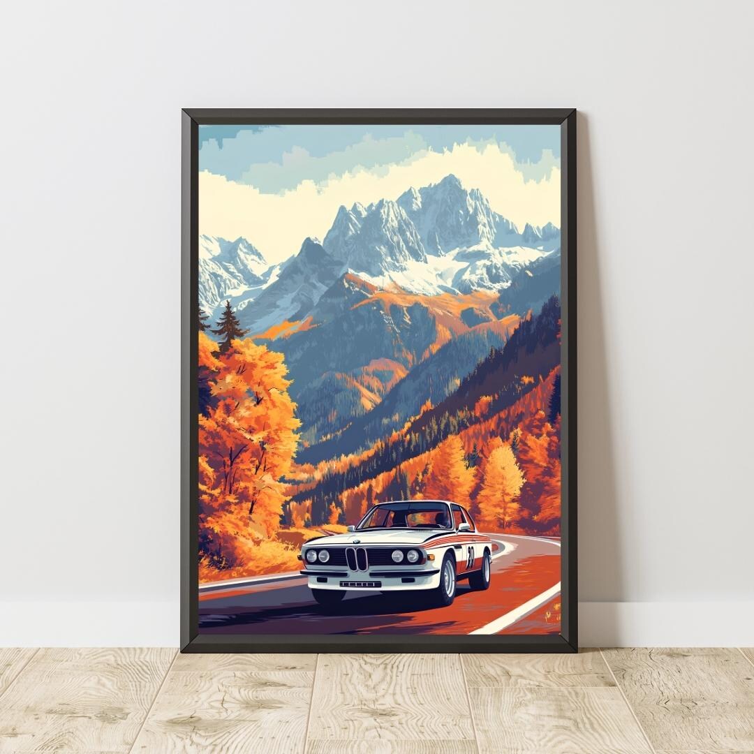 Vintage BMW Poster, BMW Print, BMW Wall Art, Sports Car Poster, Sports Car Print, Motorsport ...