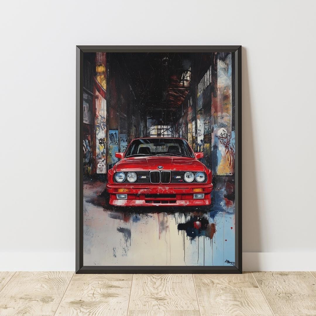 Vintage BMW Poster, BMW Print, BMW Wall Art, Sports Car Poster, Sports Car Print, Motorsport ...