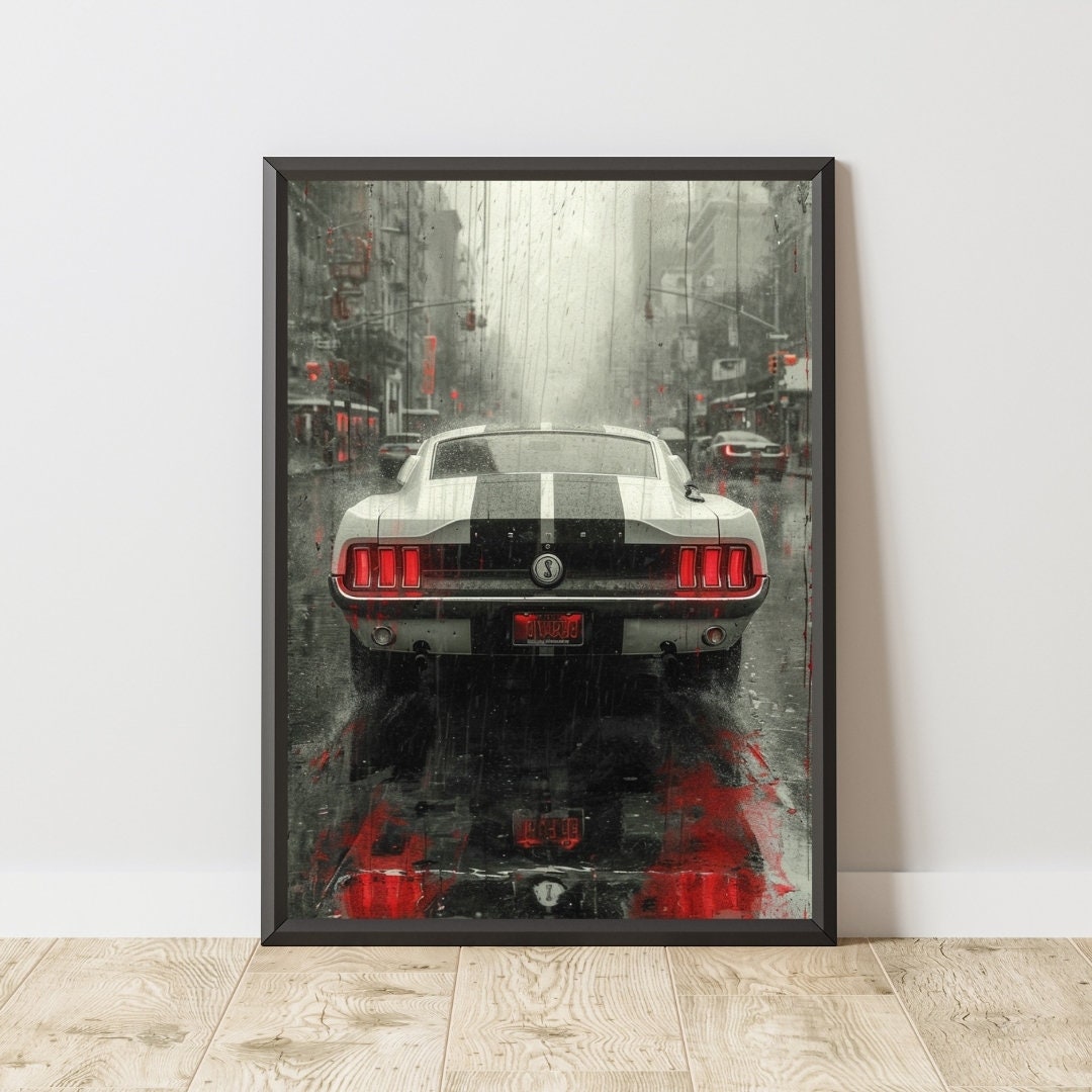 Ford Mustang Poster, Ford Mustang Print, Ford Mustang Wall Art, Vintage ...