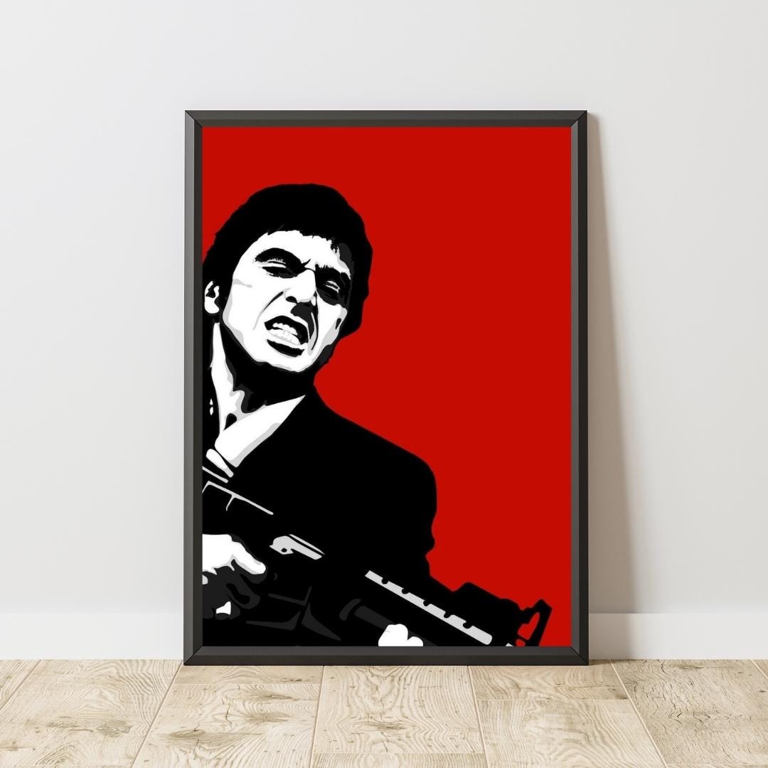 Scarface Poster, Scarface Print, Scarface Wall Art, Movie Wall Art ...