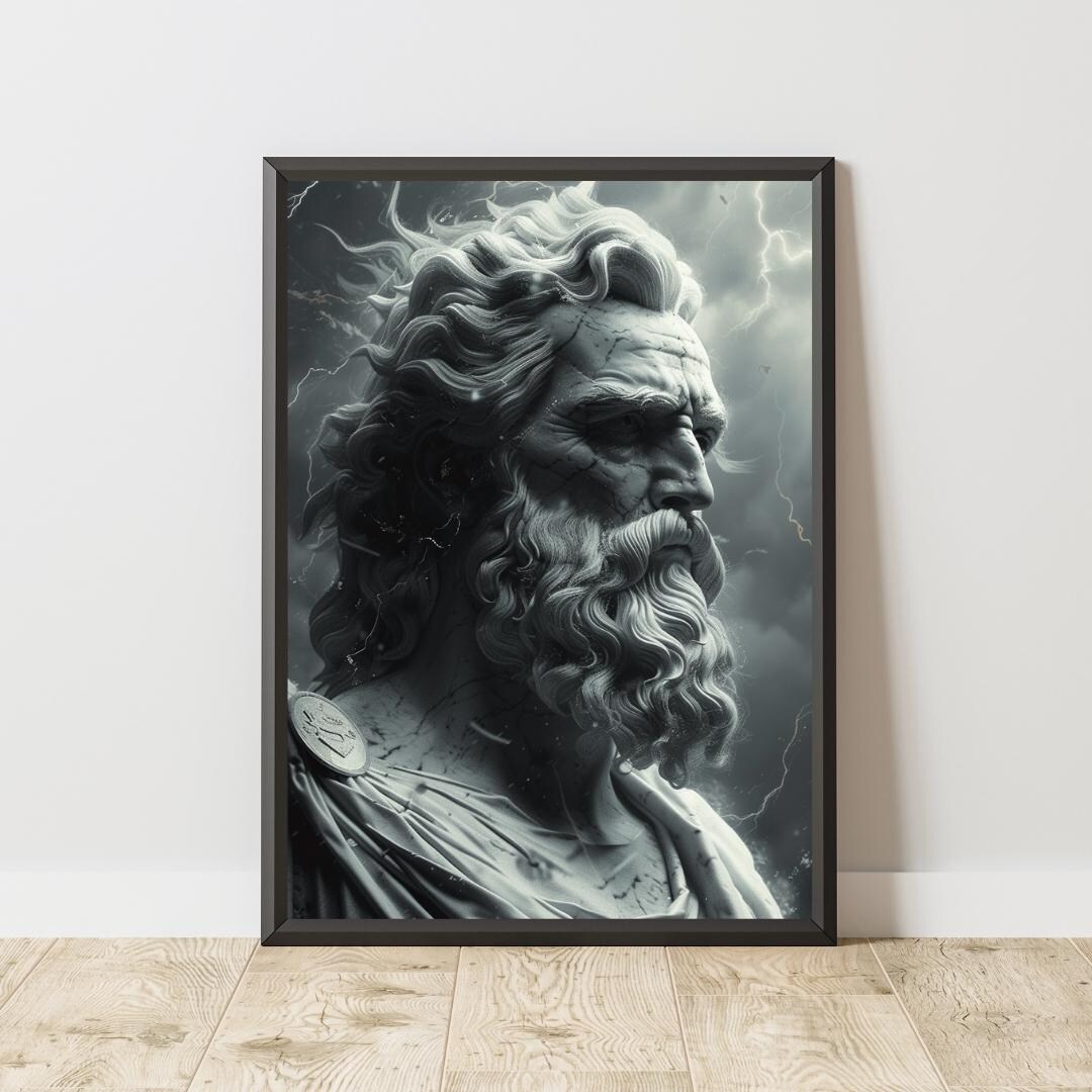 Zeus Poster, Zeus Print, Zeus Wall Art, Greek Mythology Poster, Greek ...