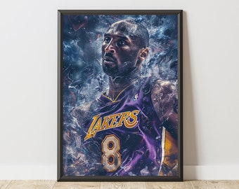 Kobe Bryant Poster, Kobe Bryant Print, Kobe Bryant Wall Art, Basketball ...