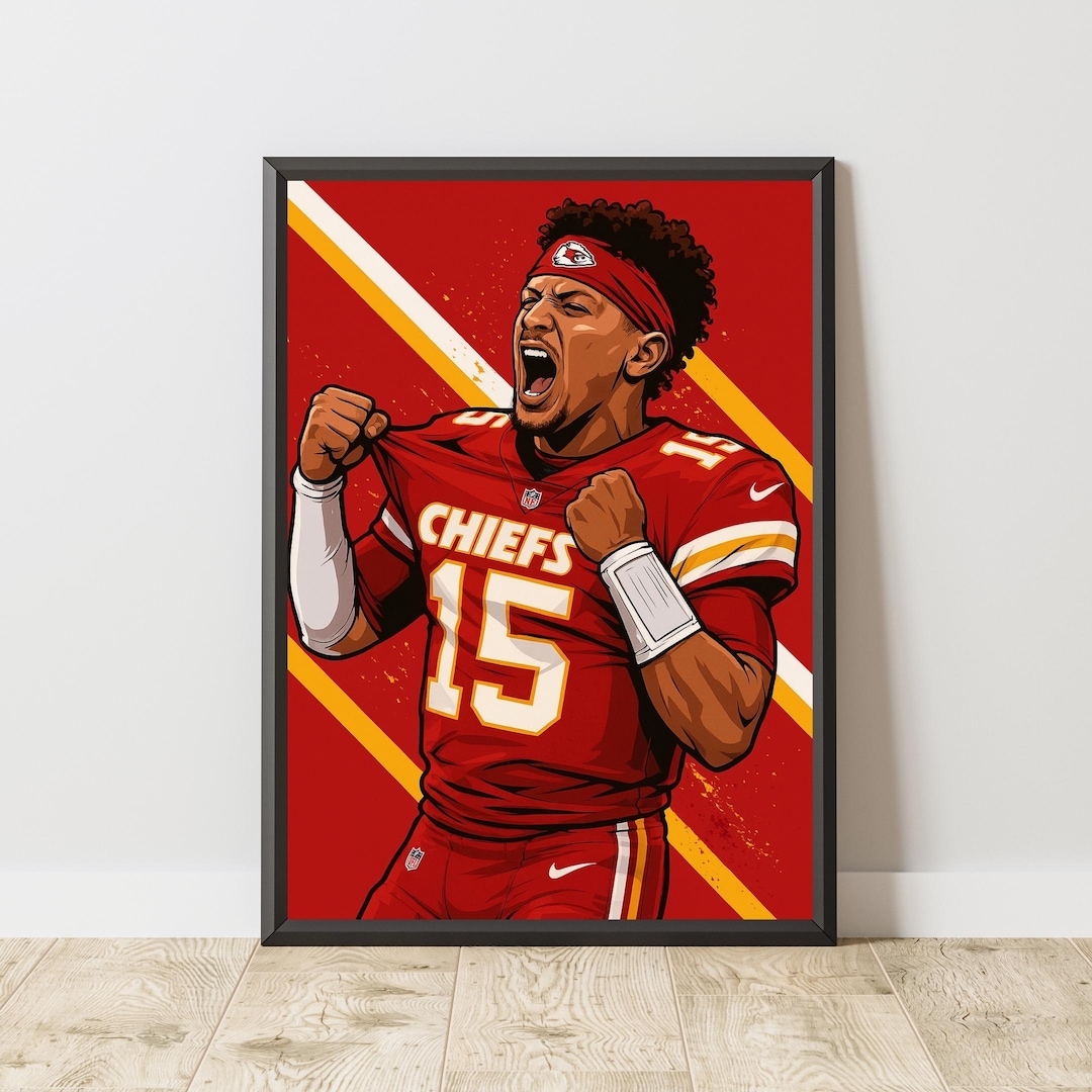 Patrick Mahomes Poster, Patrick Mahomes Print, Football Poster ...