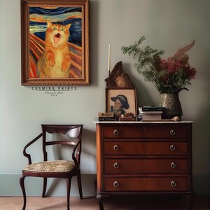 Edvard Munch Style Cat Printable Vintage Art Prints for Home Decor ...