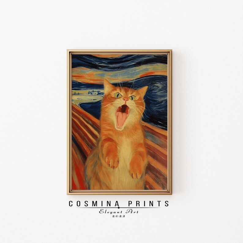 Edvard Munch Style Cat Printable Vintage Art Prints for Home - Etsy