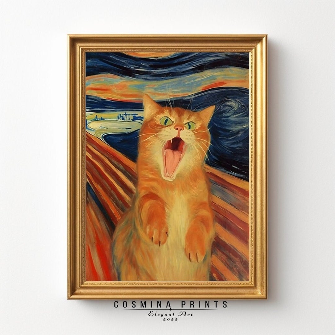 Edvard Munch Style Cat Printable Vintage Art Prints for Home Decor ...