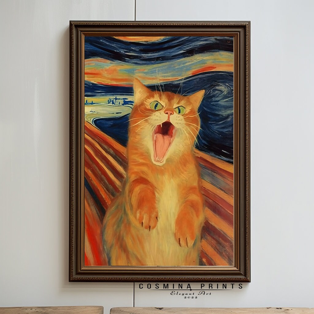 Edvard Munch Style Cat Printable Vintage Art Prints for Home - Etsy