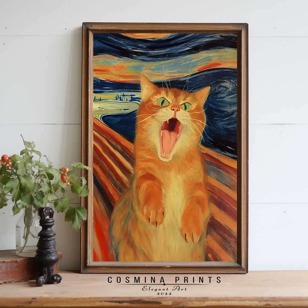 Edvard Munch Style Cat Printable Vintage Art Prints for Home - Etsy