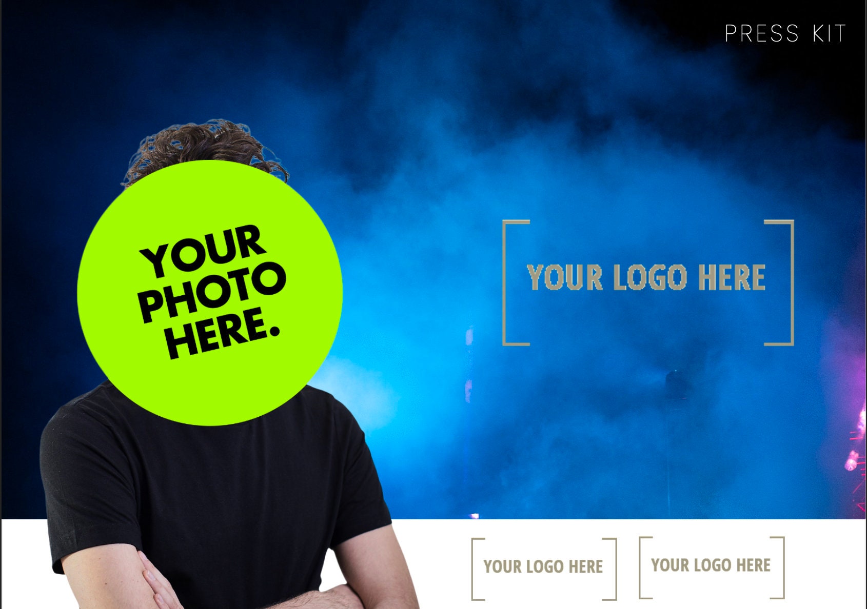 DJ Press Kit Template, EPK, 10 Page, Fully Customizable, Canva, Media ...