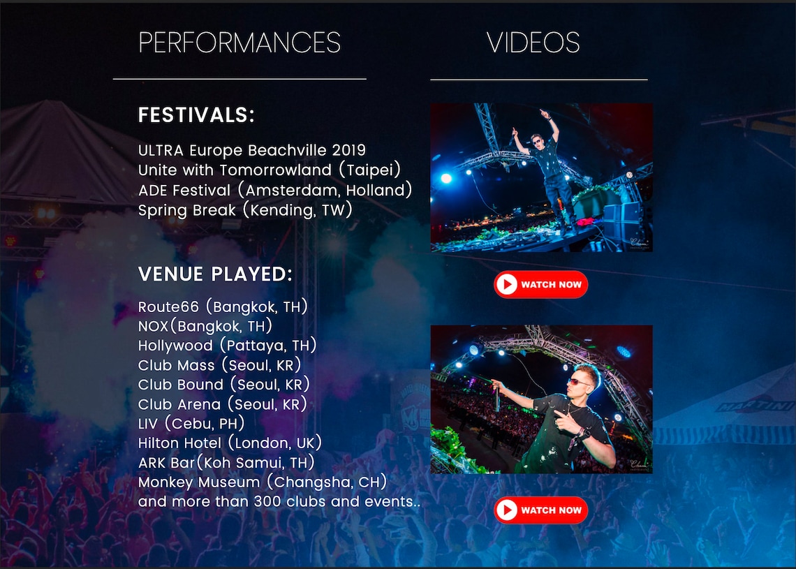 DJ Press Kit Template, EPK, 10 Page, Fully Customizable, Canva, Media ...