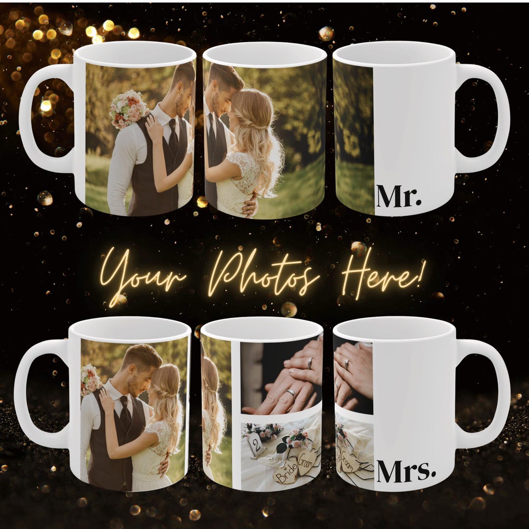 Personalised Matching Mugs, His and Hers Ceramic Coffee Cups, Christmas ...