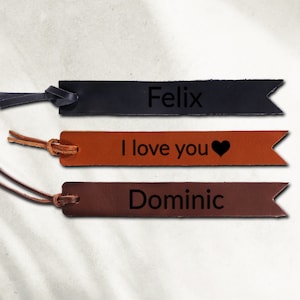 Personalized Leather Bookmark, Add Your Name, Initials, Logo or a ...