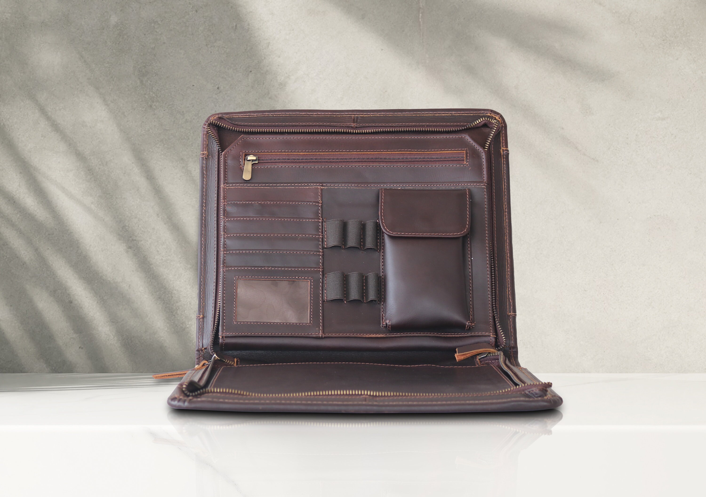 Engraved Leather Portfolio for Men/women Monogrammed Leather Portfolio ...