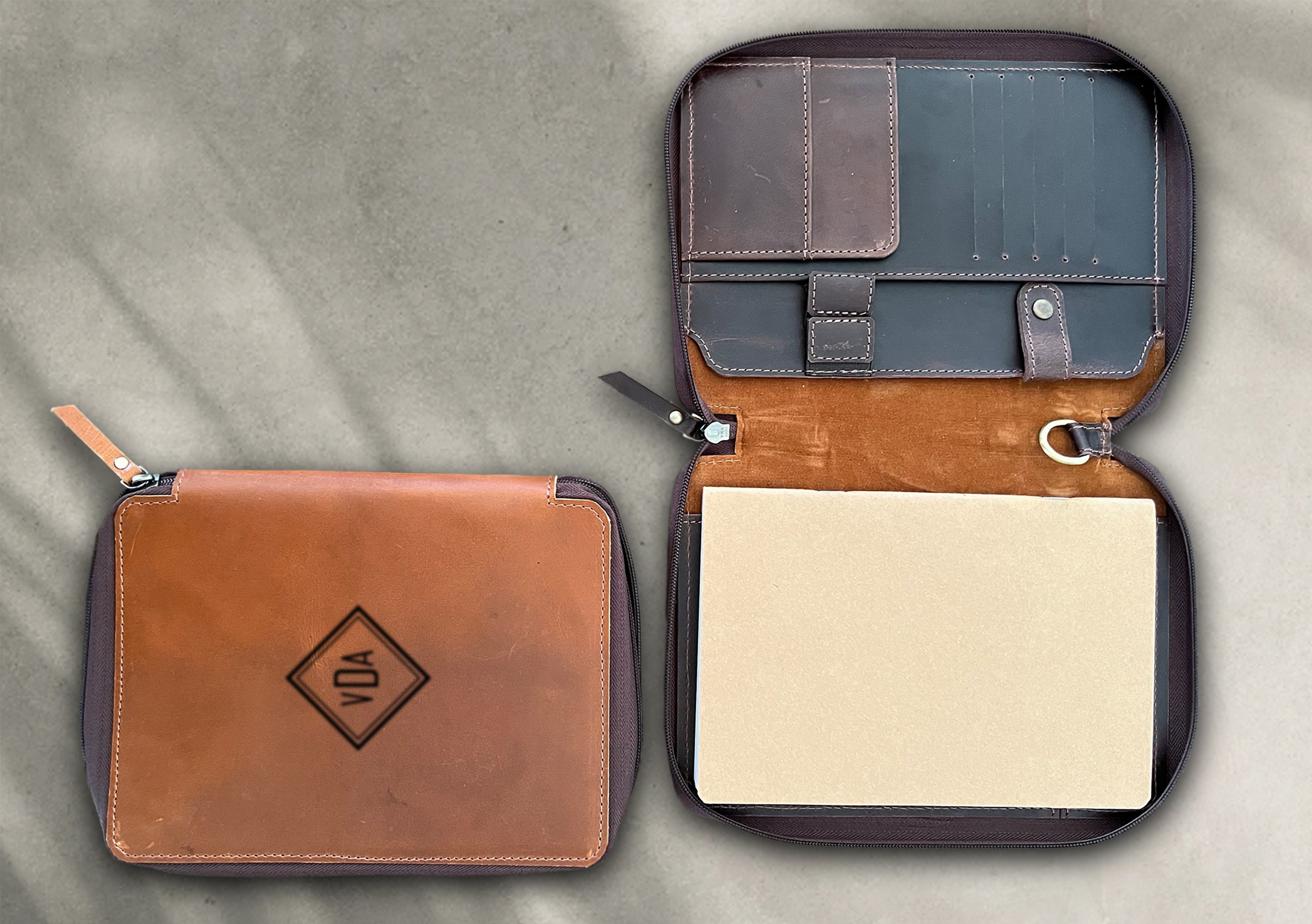 Engraved Leather Portfolio for Men/women Monogrammed Leather Portfolio ...