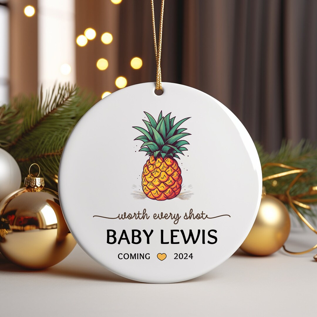 Personalized IVF Baby Gift, Groovy Custom Name Ornament, Cute Retro ...