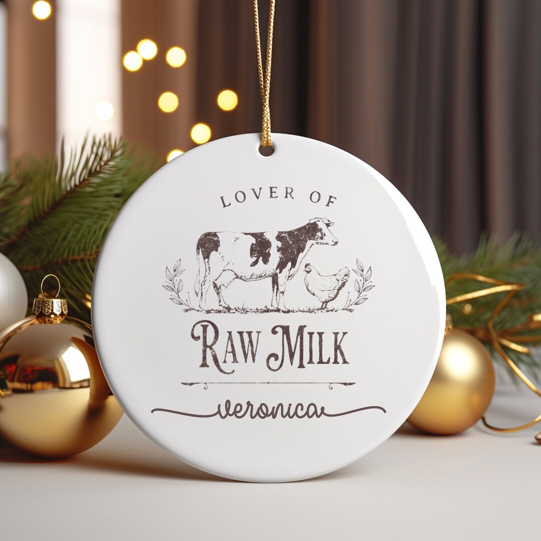 Personalized Raw Milk Ornament, Retro Crunchy Mama Keepsake, Funny ...