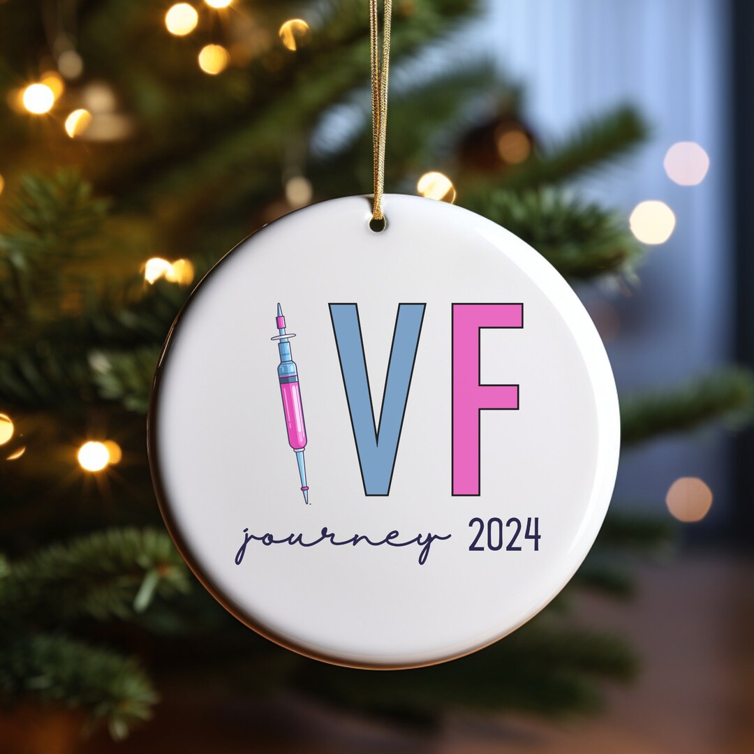 Personalized IVF Baby Gift, Groovy Custom Name Ornament, Cute Retro ...