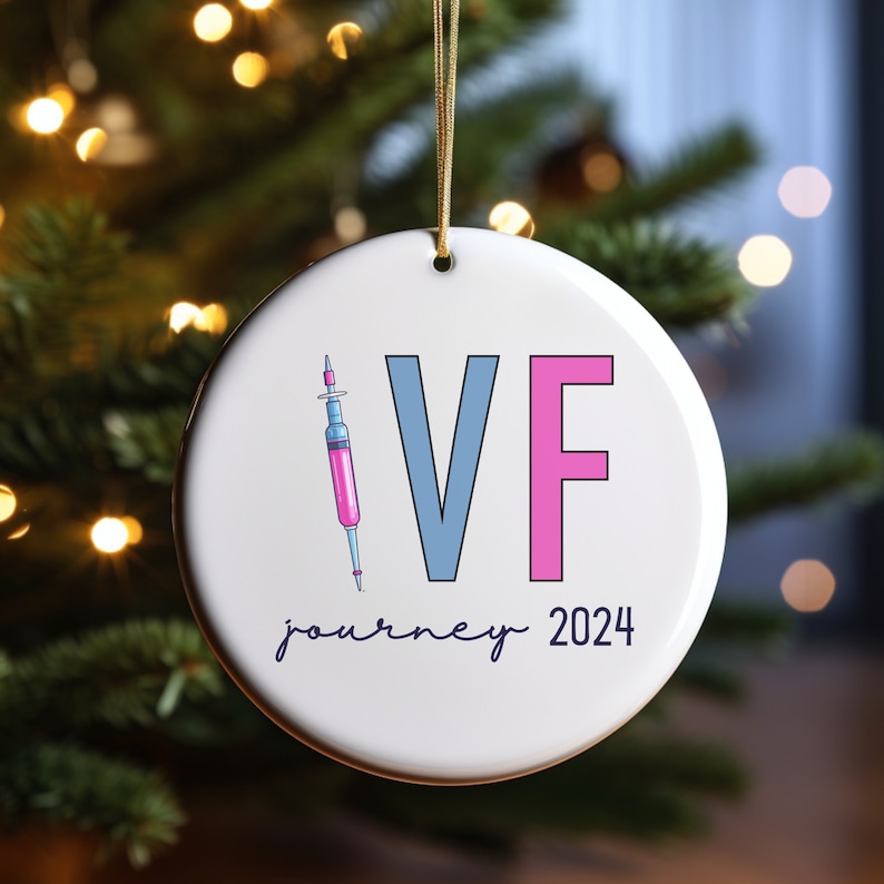 Personalized IVF Baby Gift, Groovy Custom Name Ornament, Cute Retro ...