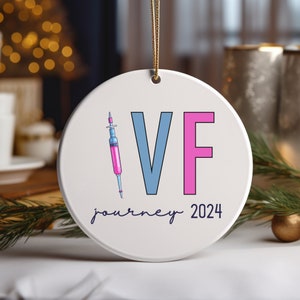 Personalized IVF Baby Gift, Groovy Custom Name Ornament, Cute Retro ...