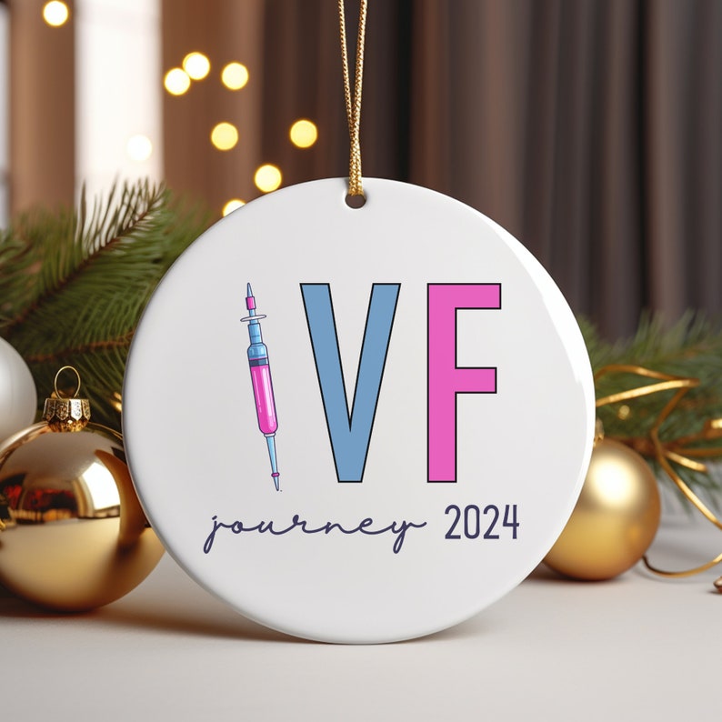 Personalized IVF Baby Gift, Groovy Custom Name Ornament, Cute Retro ...