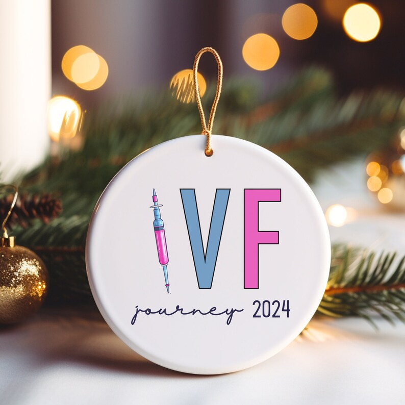Personalized IVF Baby Gift, Groovy Custom Name Ornament, Cute Retro ...