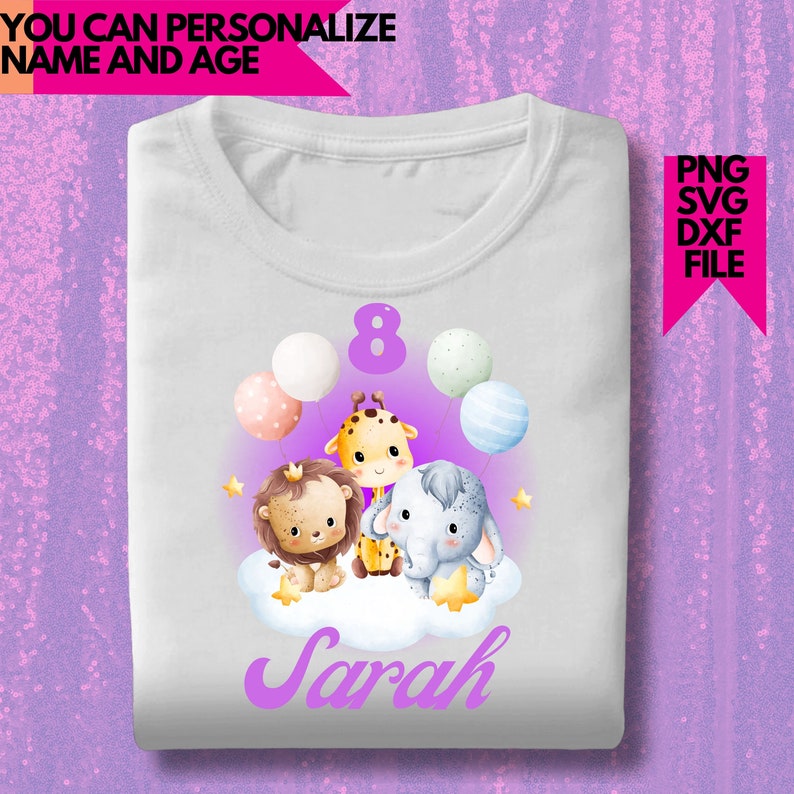 8o cumpleaños SVG PNG Niñas y niño Svg Chica 8o Cumpleaños Svg ...