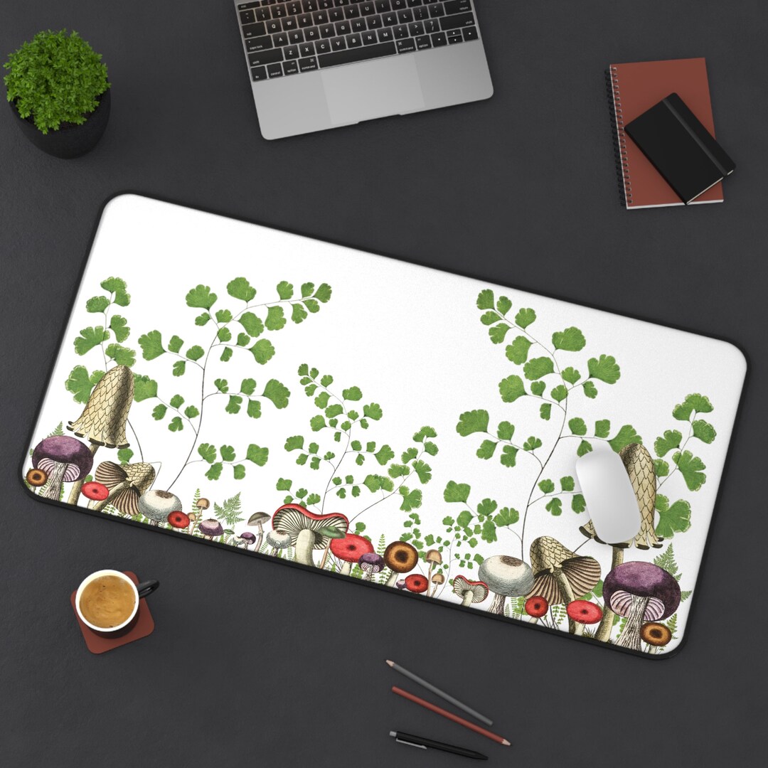 Mushroom Botanical Desk Mat Nature Desk Decor for Your - Etsy