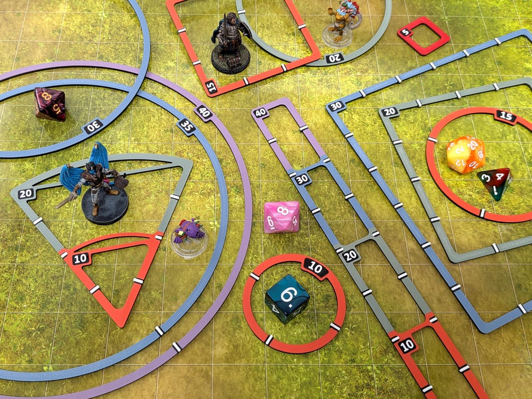 AOE Templates for Spell and Terrain Area Effects in Tabletop Games Like ...