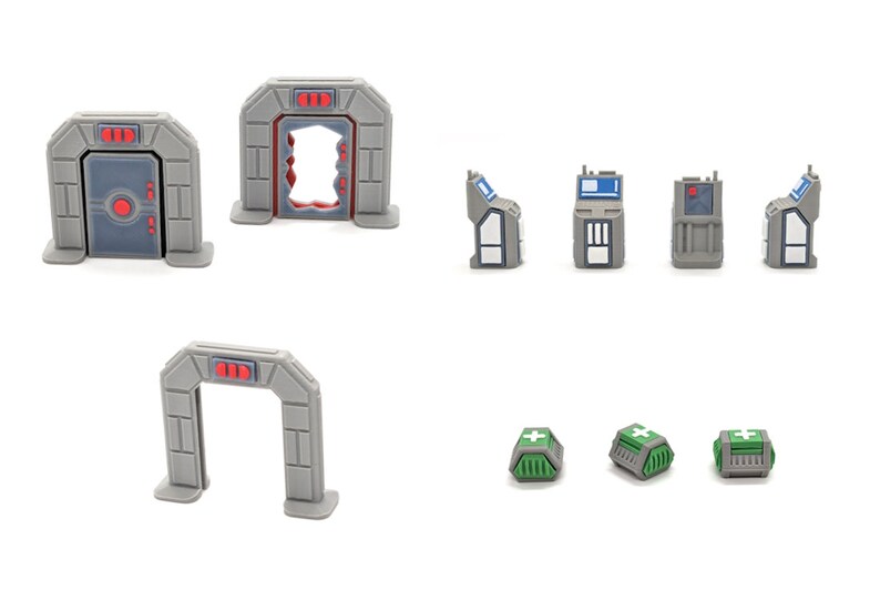 Nemesis Deluxe Terrain Sets Fully Colored Doors, Crates, and Computer ...