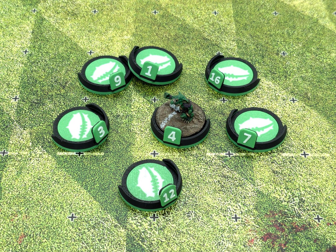 25mm | 1 Inch Numbered Magnetic Miniature Base Set for Fantasy Football ...