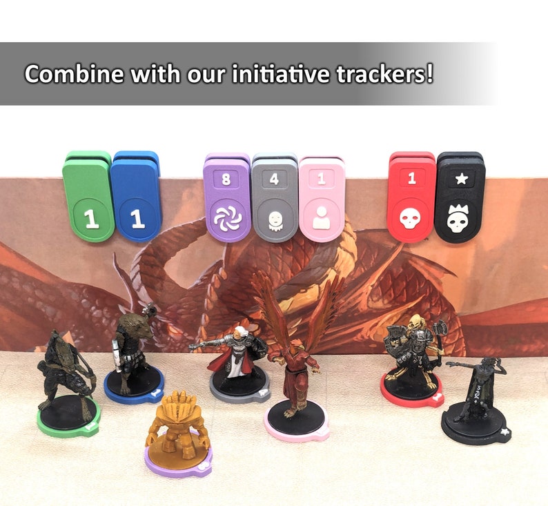 10 Numbered Miniature Rings for Tabletop Games Like Dungeons & Dragons ...
