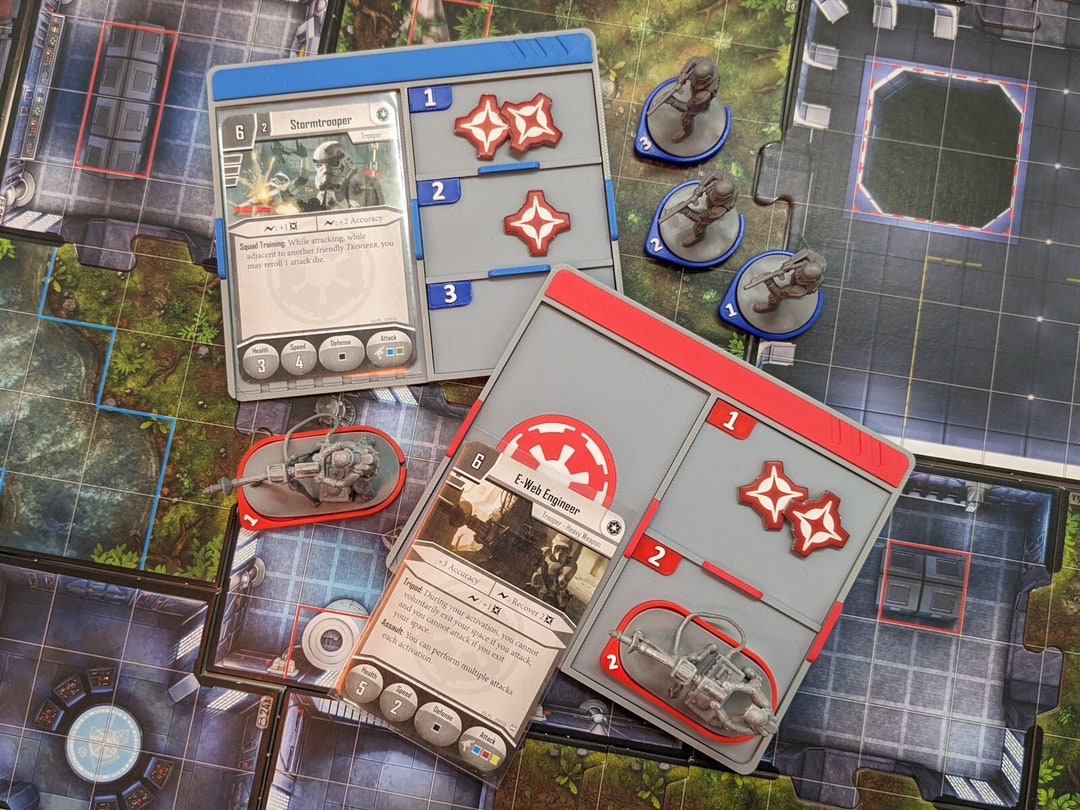 Fully Colored Sci-fi Board Game Enemy Deployment Trays With Enemy Rings ...