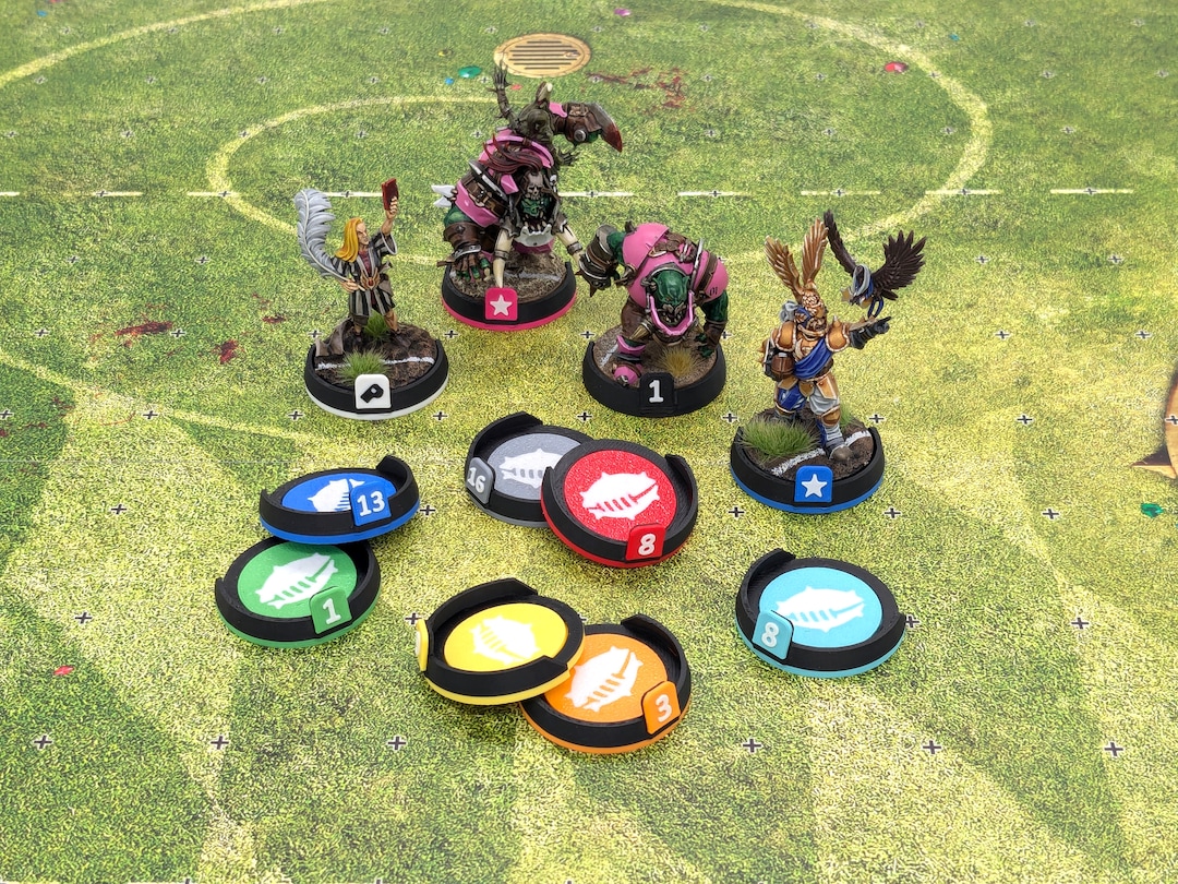 32 Mm Numbered Magnetic Miniature Bases for Fantasy Football and ...