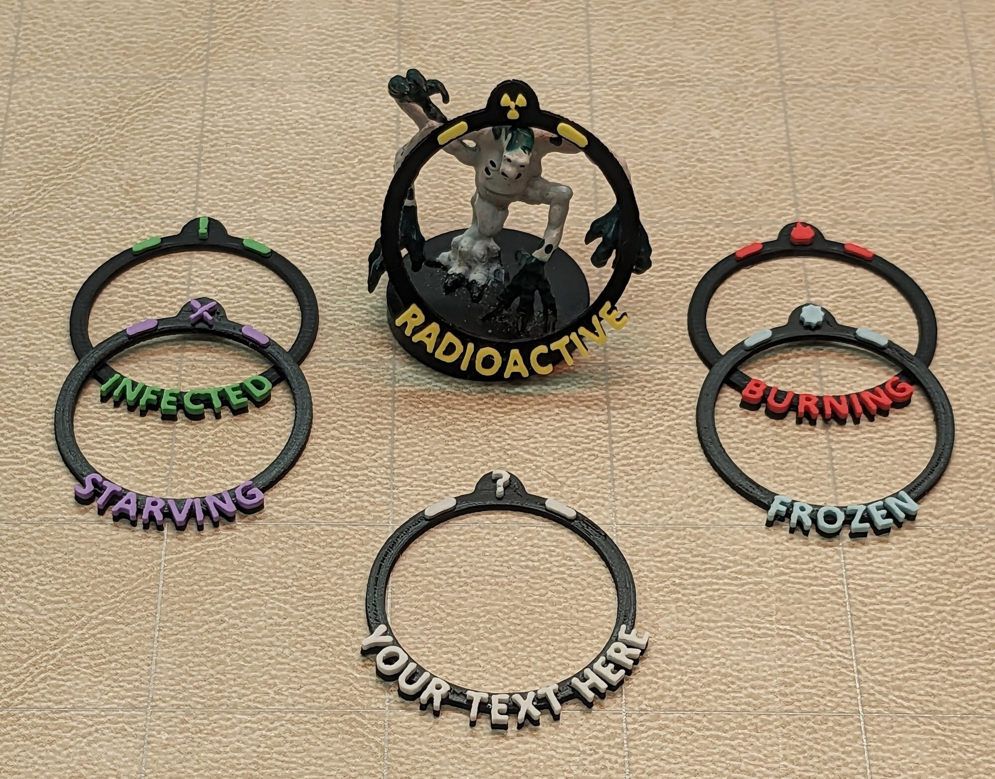 Custom Tabletop Condition Rings Individual Icons and Colors for Ttrpgs ...