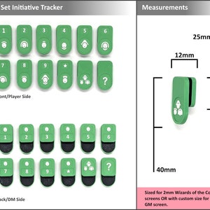 12 Enemy Initiative Trackers With Boss and Lair Action for Tabletop ...